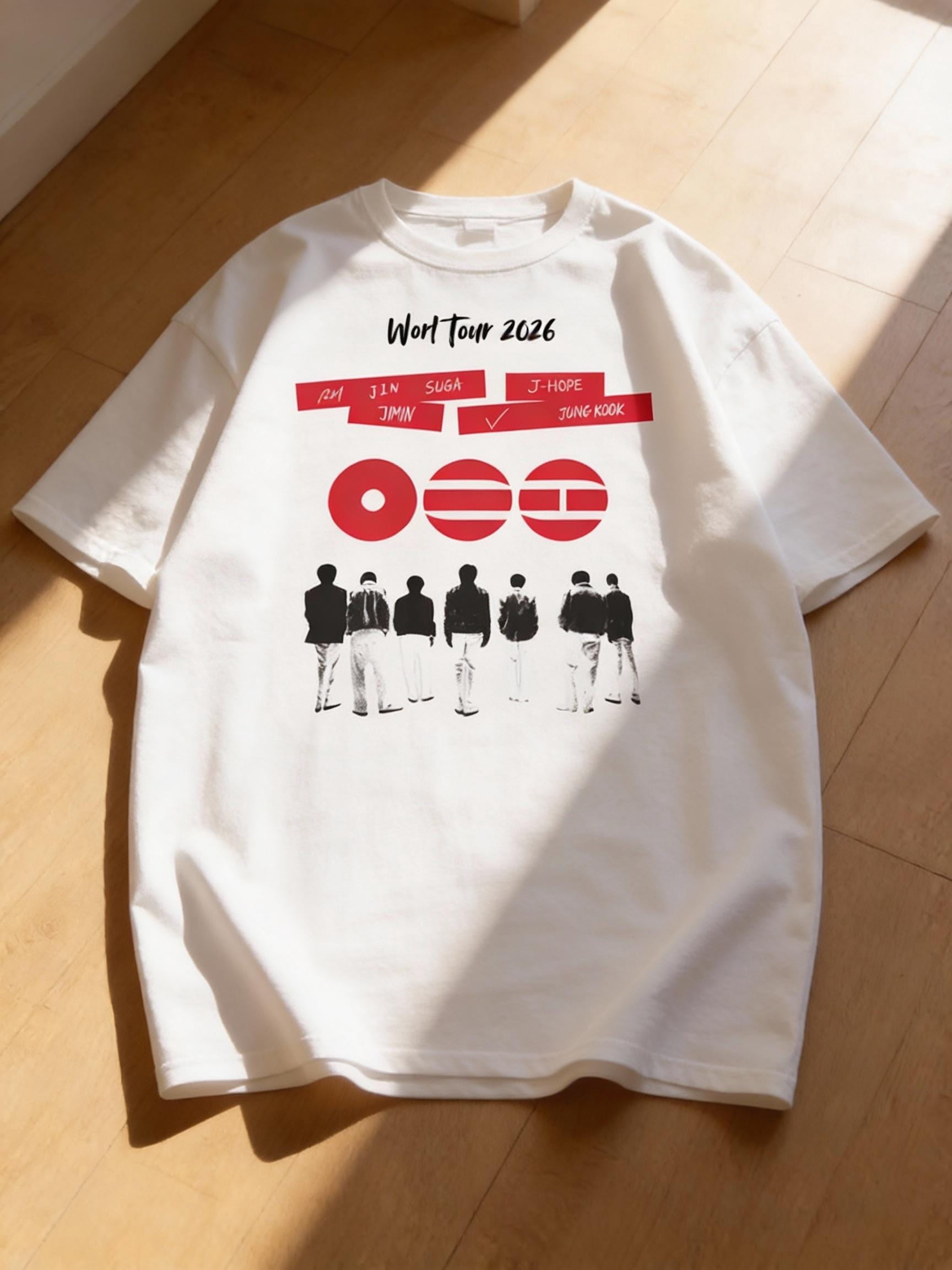 BTS World Tour 2026 T-Shirt, Minimalist K-Pop Army Concert Tee ...