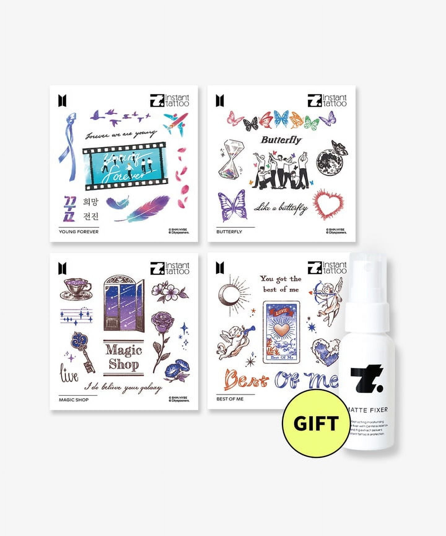 BTS (instant tattoo) Hidden Track Tattoo Set (Official Merchandise ...