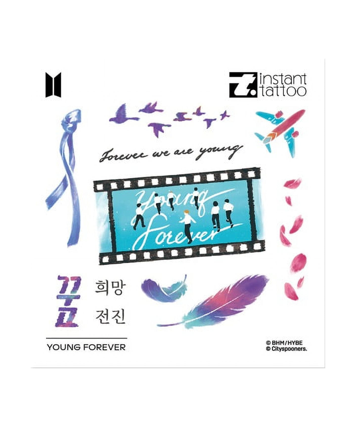 BTS (instant tattoo) Young Forever Tattoo (Official Merchandise ...