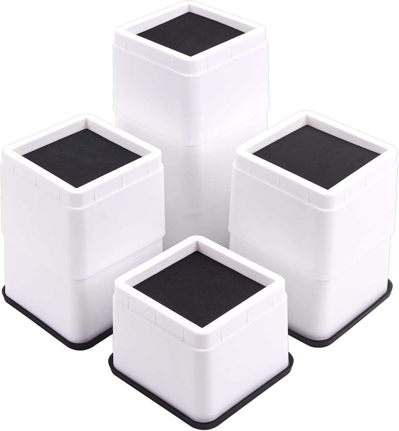 BTSD-home 3 Inch Wood Bed Risers Furniture Risers Bed Frame Lifters in ...