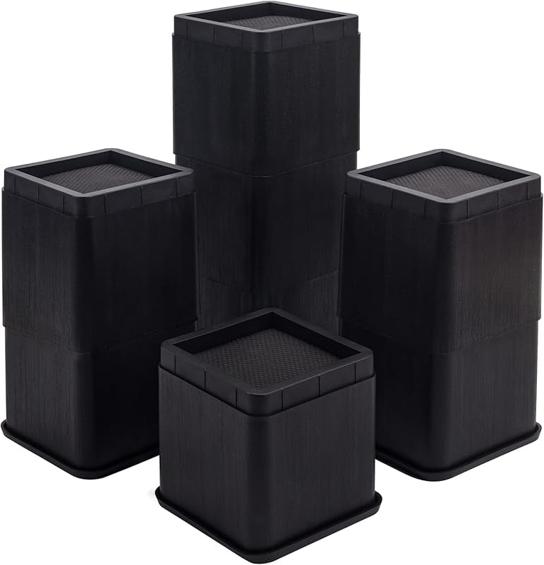 BTSD-home Adjustable Bed Risers 3 or 6 Inch Heavy Duty Stackable ...