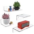 BTSD-home Clear Acrylic Shelves for Wall Set of 4, Acrylic Floating ...