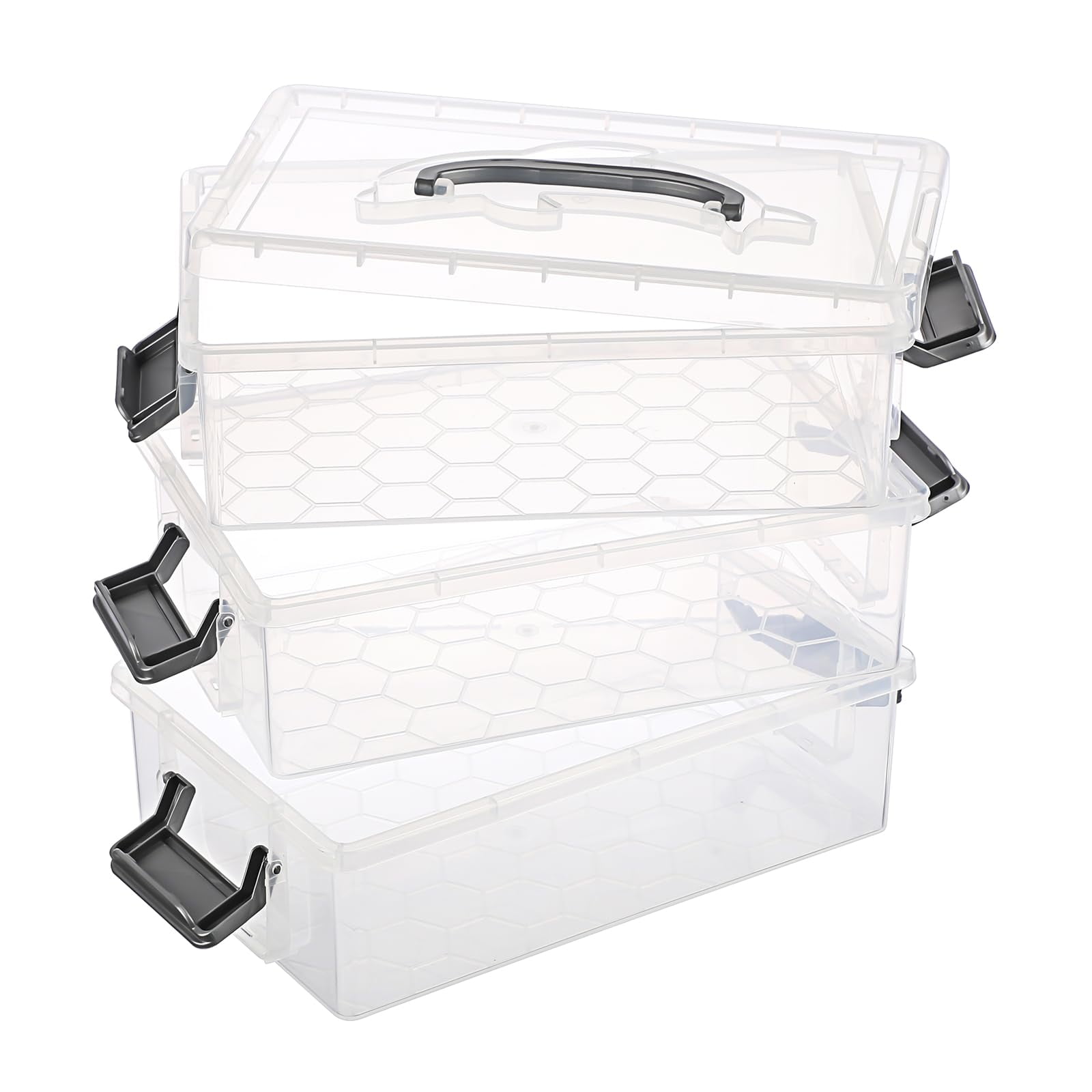 BTSKY 3 Layers Dolphin Clear Plastic Pencil Box - Multipurpose Pencil ...