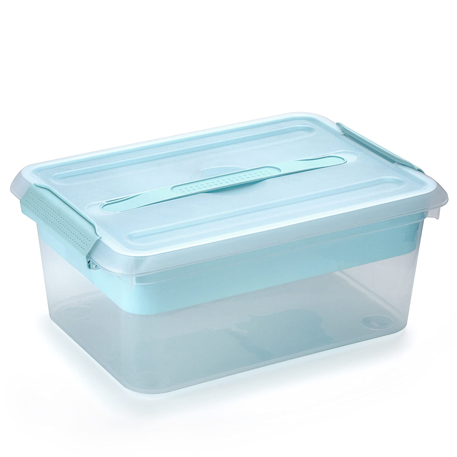 BTSKY Stack & Carry Box, Clear Plastic Storage Container Stackable Home ...