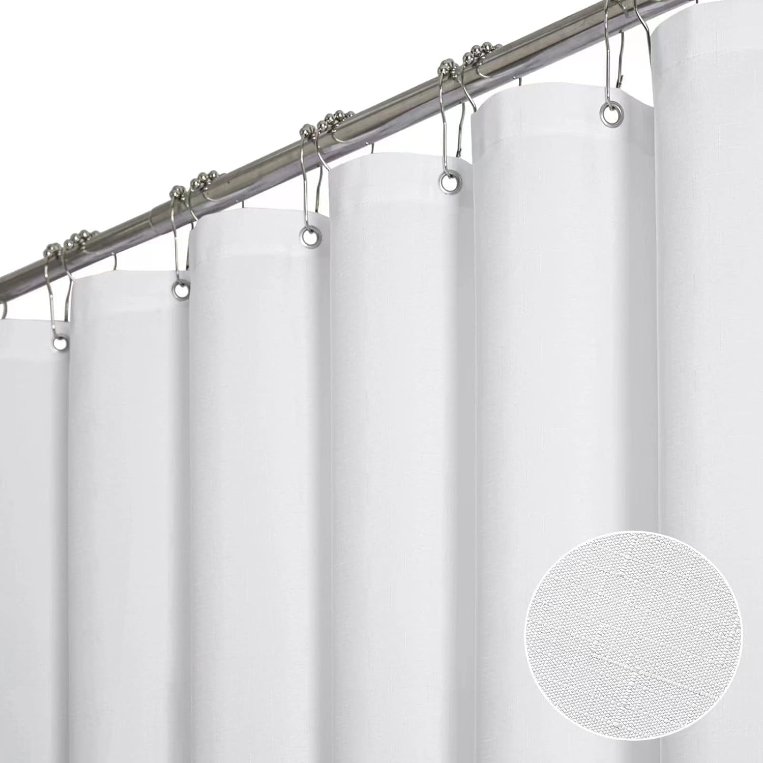 BTTN Stall Fabric Shower Curtain, 60 Inch Linen Textured Heavy Duty ...
