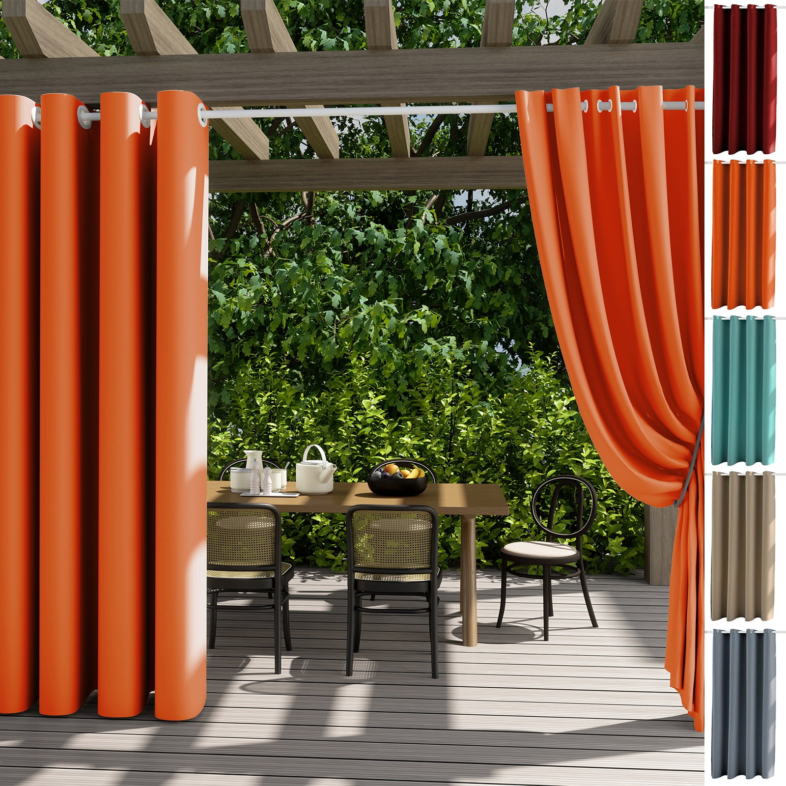 BTTO Outdoor Curtains for Patio Waterproof, Insulated Heat Light ...