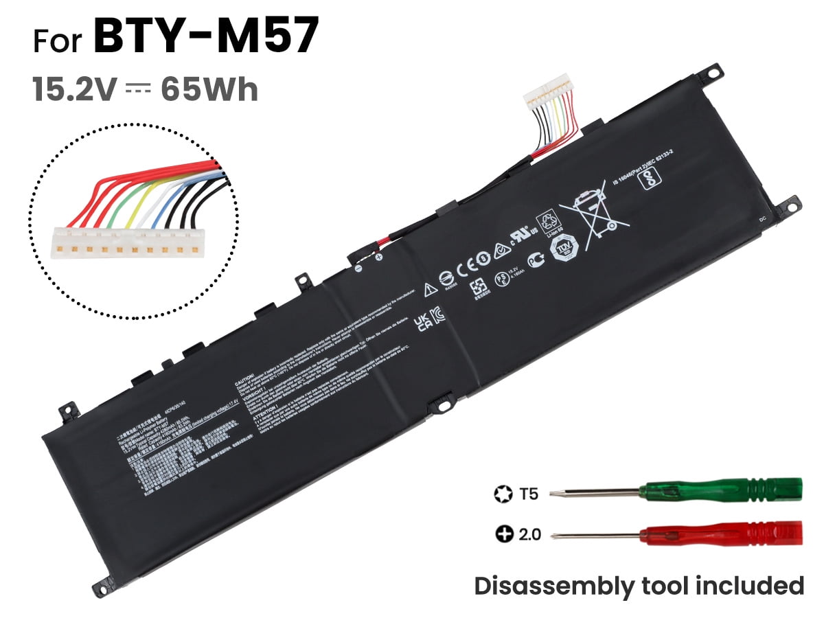 BTY-M57 Battery for MSI Vector GP76 GP66 GP77 Leopard 10UE - Walmart.com