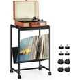 BTY Record Player Stand, 2-Tier Turntable Table with Vinyl Record ...