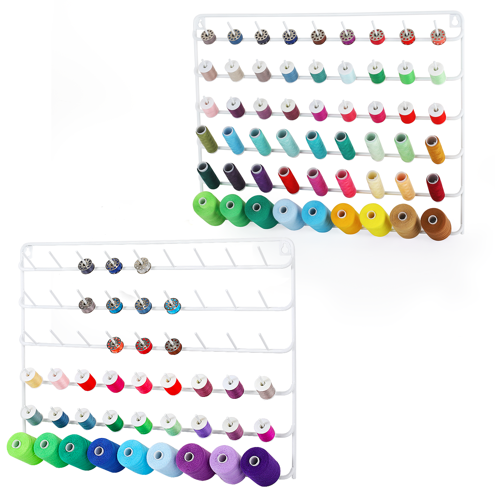 Thread Holder Wall 2 Pack 54 Spools Thread Rack Wall Mount Embroidery ...