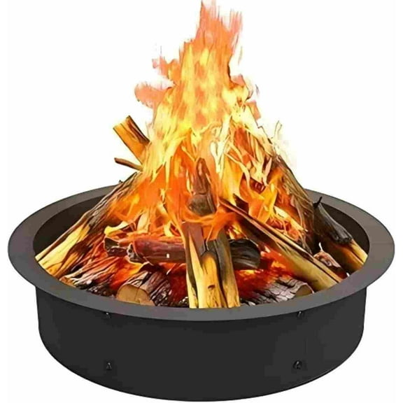Smokeless Fire Pit Ring Outdoor, 33 Inch Outer 30 Inch Inner Round Wood ...