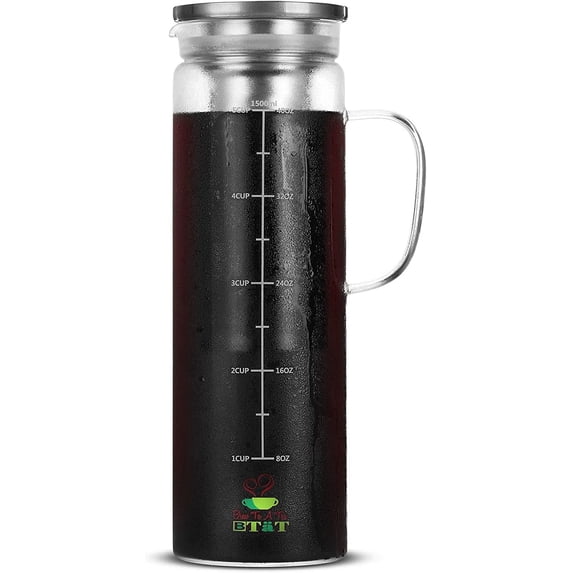 BTaT- Cold Brew Coffee Maker 1.5 Quart 48 oz Iced Coffee Maker Iced Tea ...
