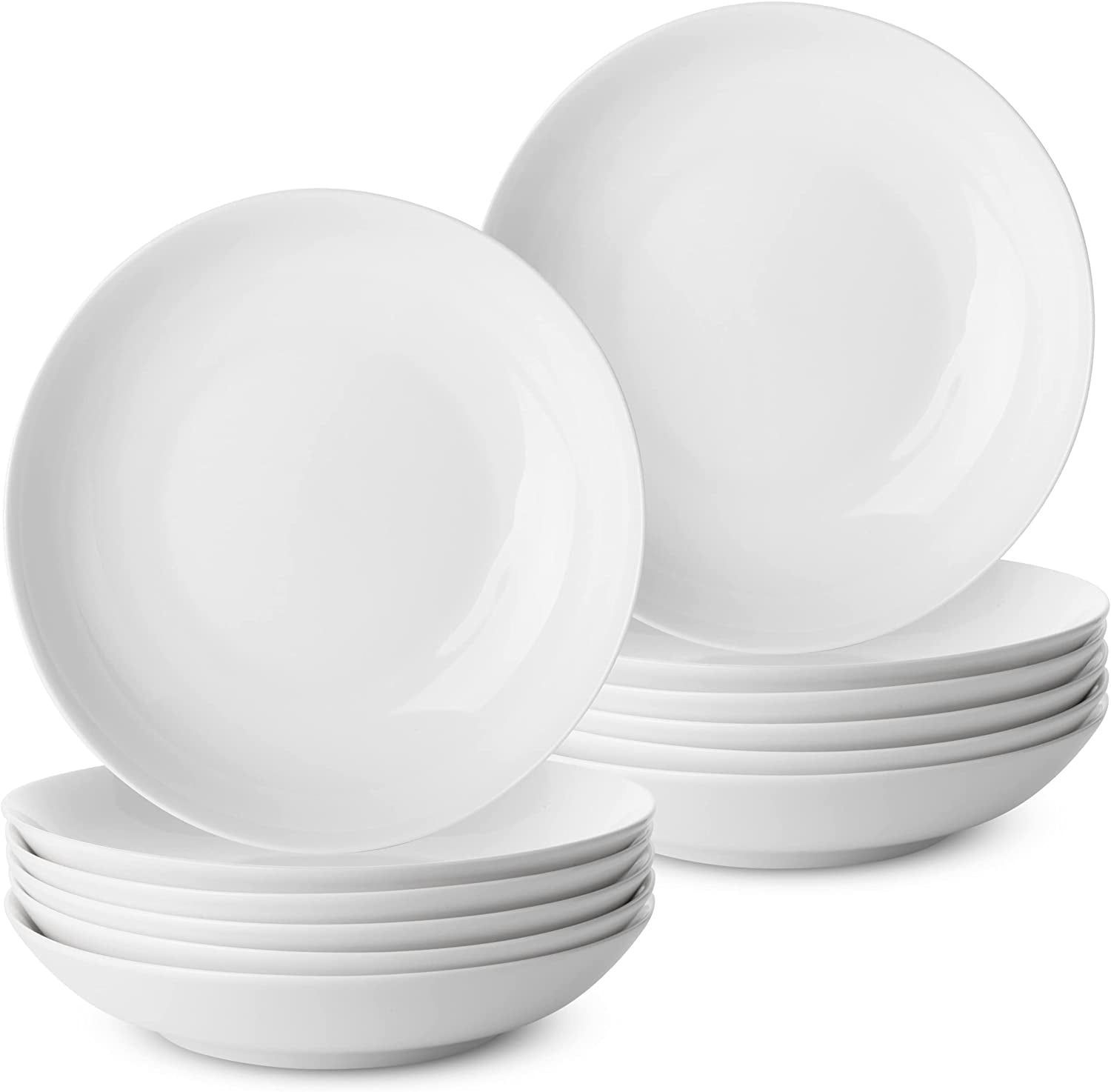 BTaT- Porcelain Pasta Bowls, 12 Pack, 8 Inch, Pasta Bowl Set - Walmart.com