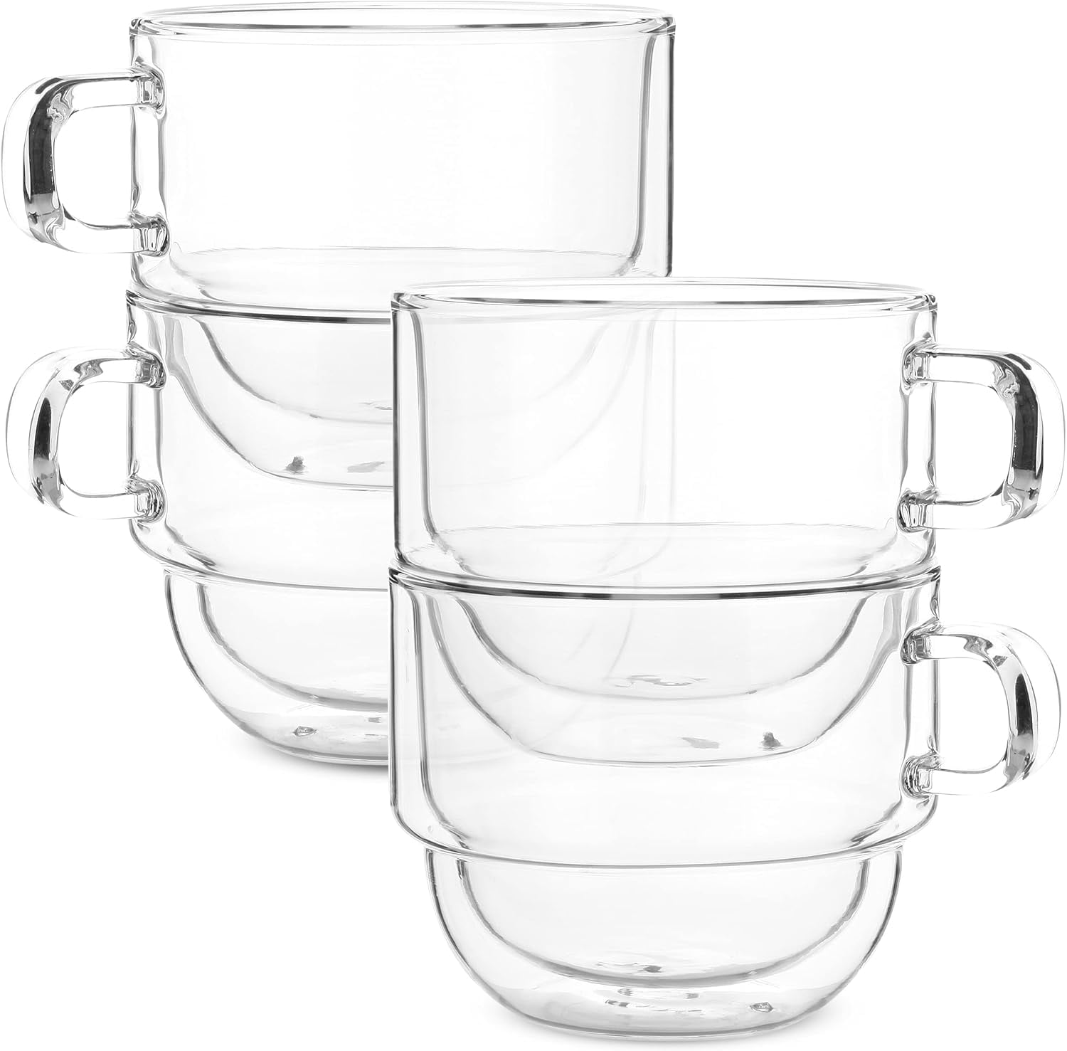 BTaT- Stackable Insulated Coffee Mugs, 4 Pack, 12 oz, Ideal for Hot and ...