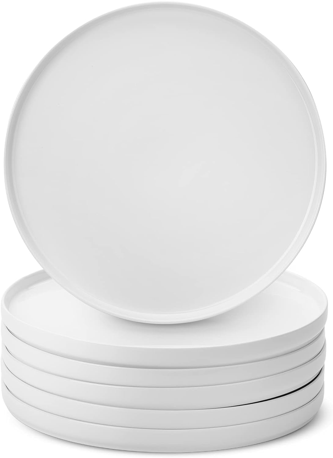 BTaT- White Dinner Plates, Set of 6, 10.6 inch, White Porcelain, White ...