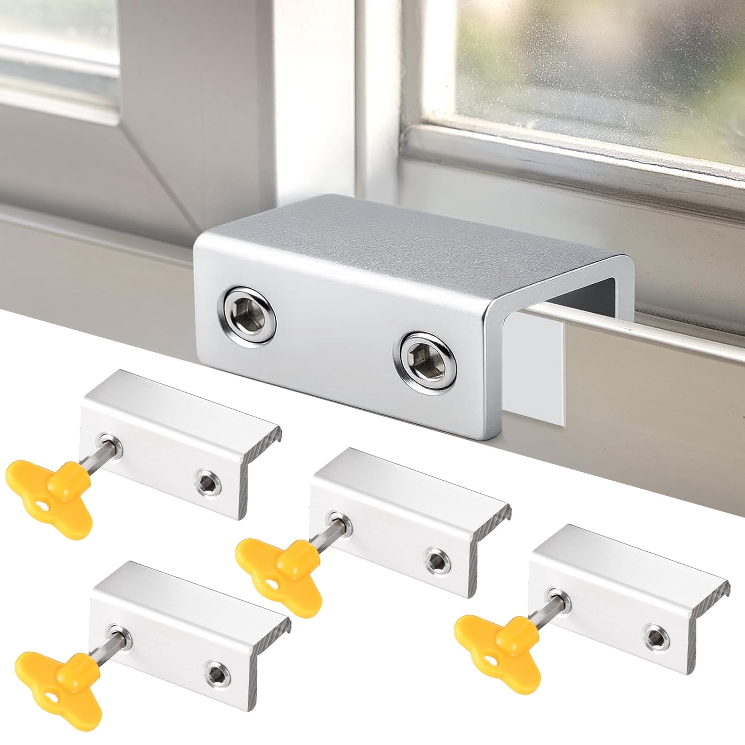 BTideas 4Pack Sliding Window Locks,Adjustable Keyed Security Window ...