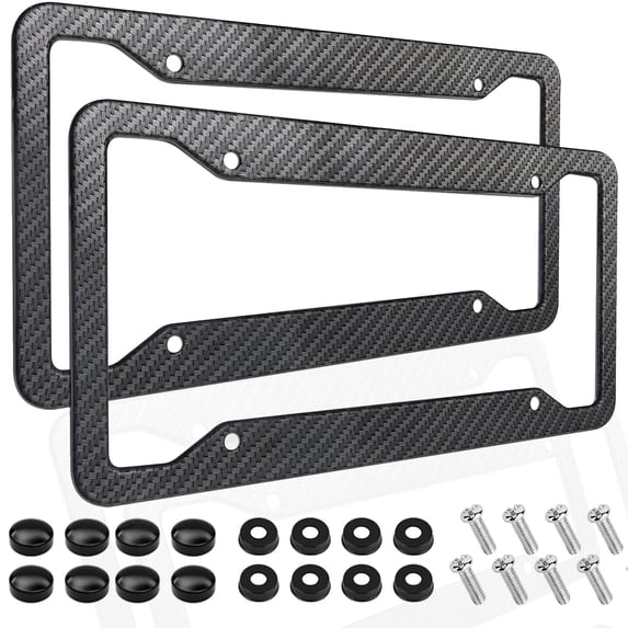 BTideas Carbon Fiber License Plate Frames, Front & Rear 2Pk - Walmart.com