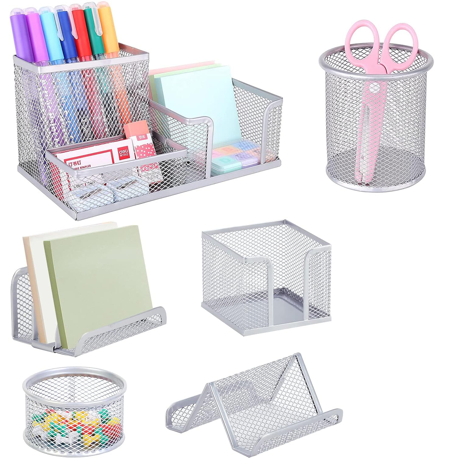 Blu Monaco Riviera 6 Piece Gold Interlocking Desk Organizer Set ...