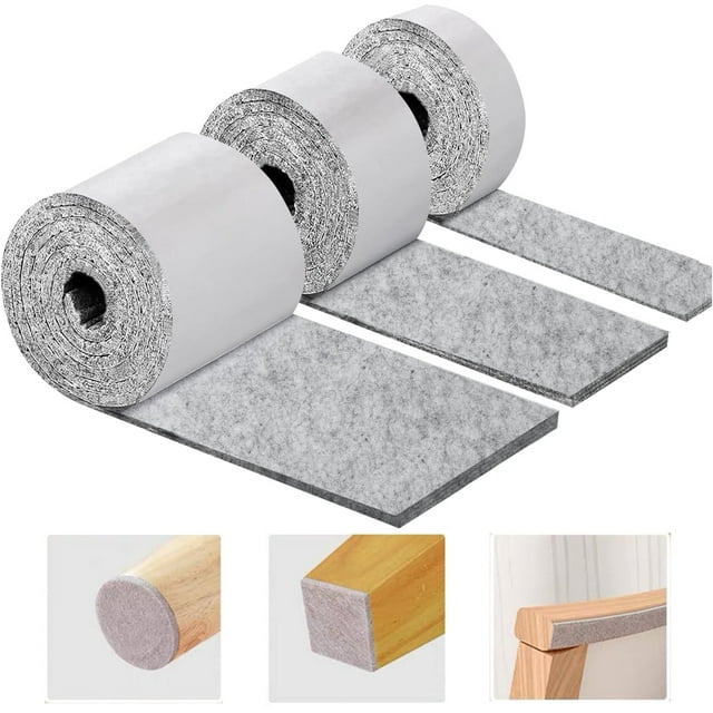 BTideas Felt Furniture Pads,3 Pcs Self Adhesive Anti Slip Felt Strips ...