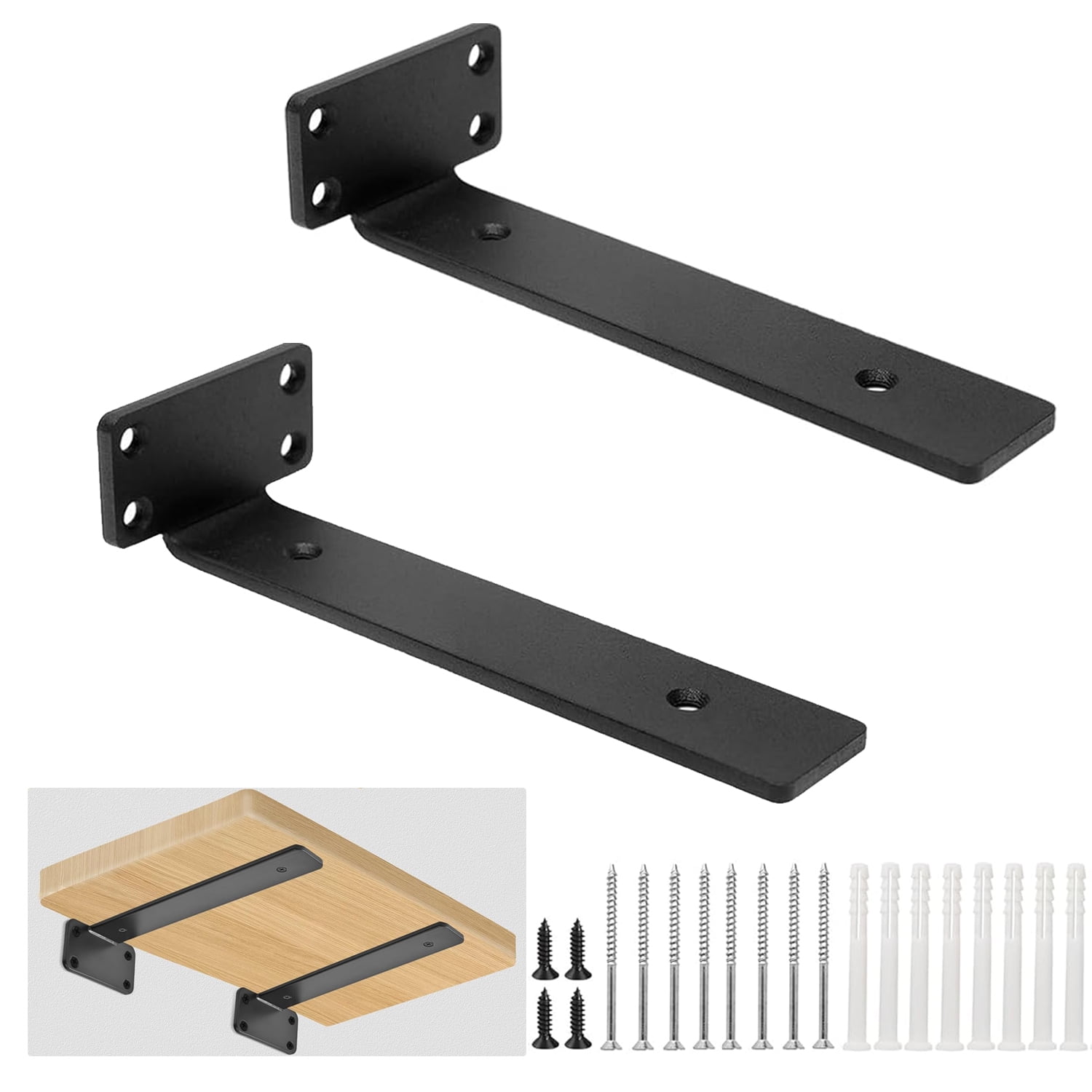 BTideas Floating Shelf Brackets for Wall,2 Pack Heavy Duty Shelves ...