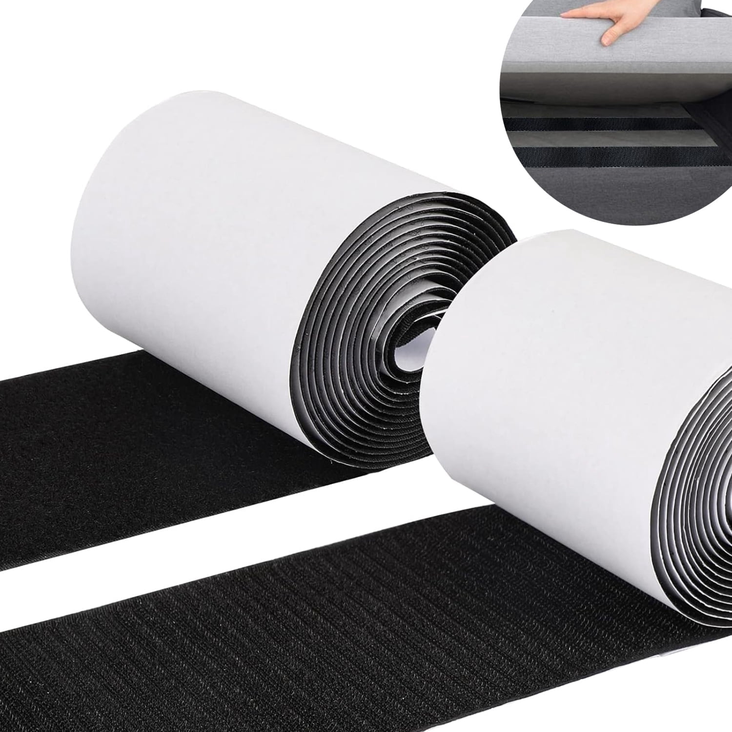 BTideas Hook and Loop Tape Self Adhesive, 3.93 in x 16.4 feet Nylon ...