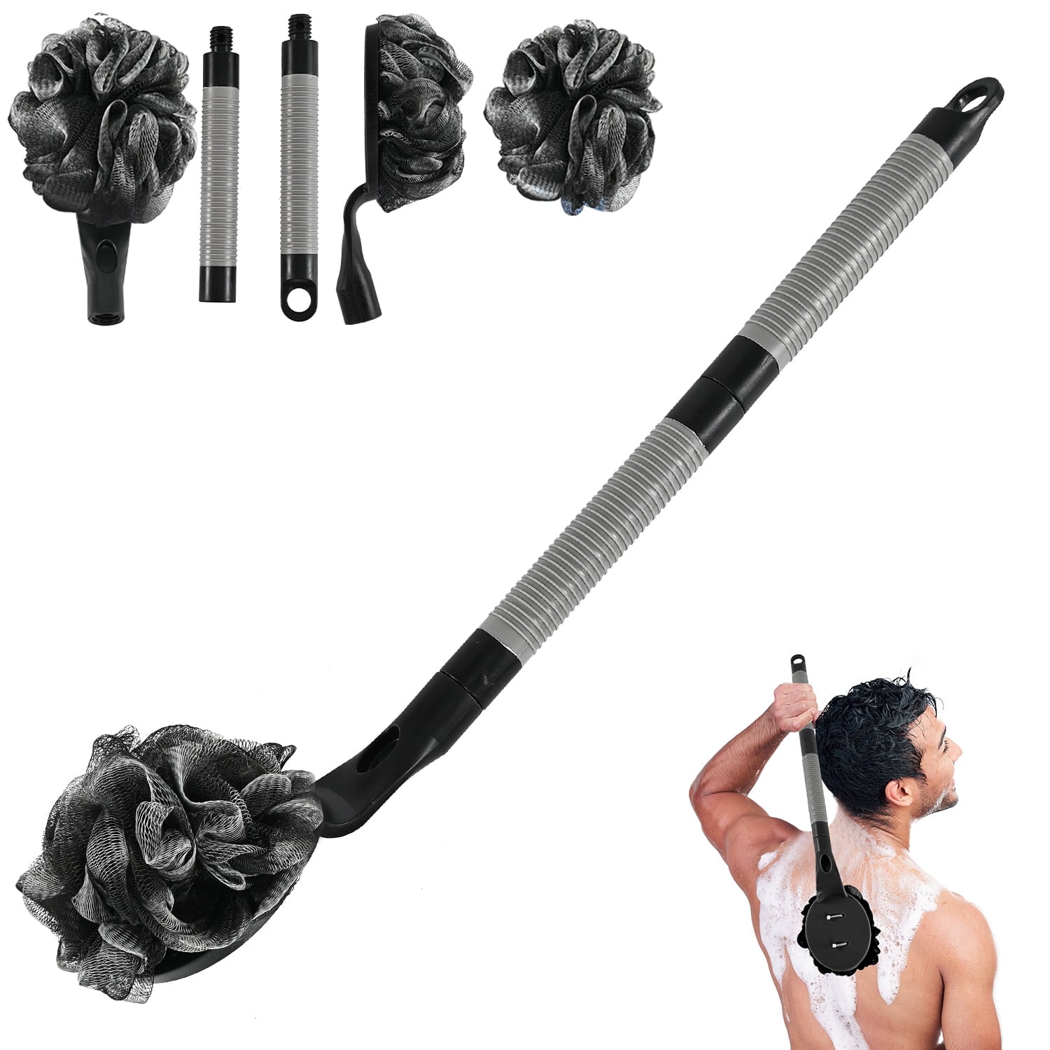 BTideas Shower Loofah with Handle, 21.6' Loofah Back Scrubber ...