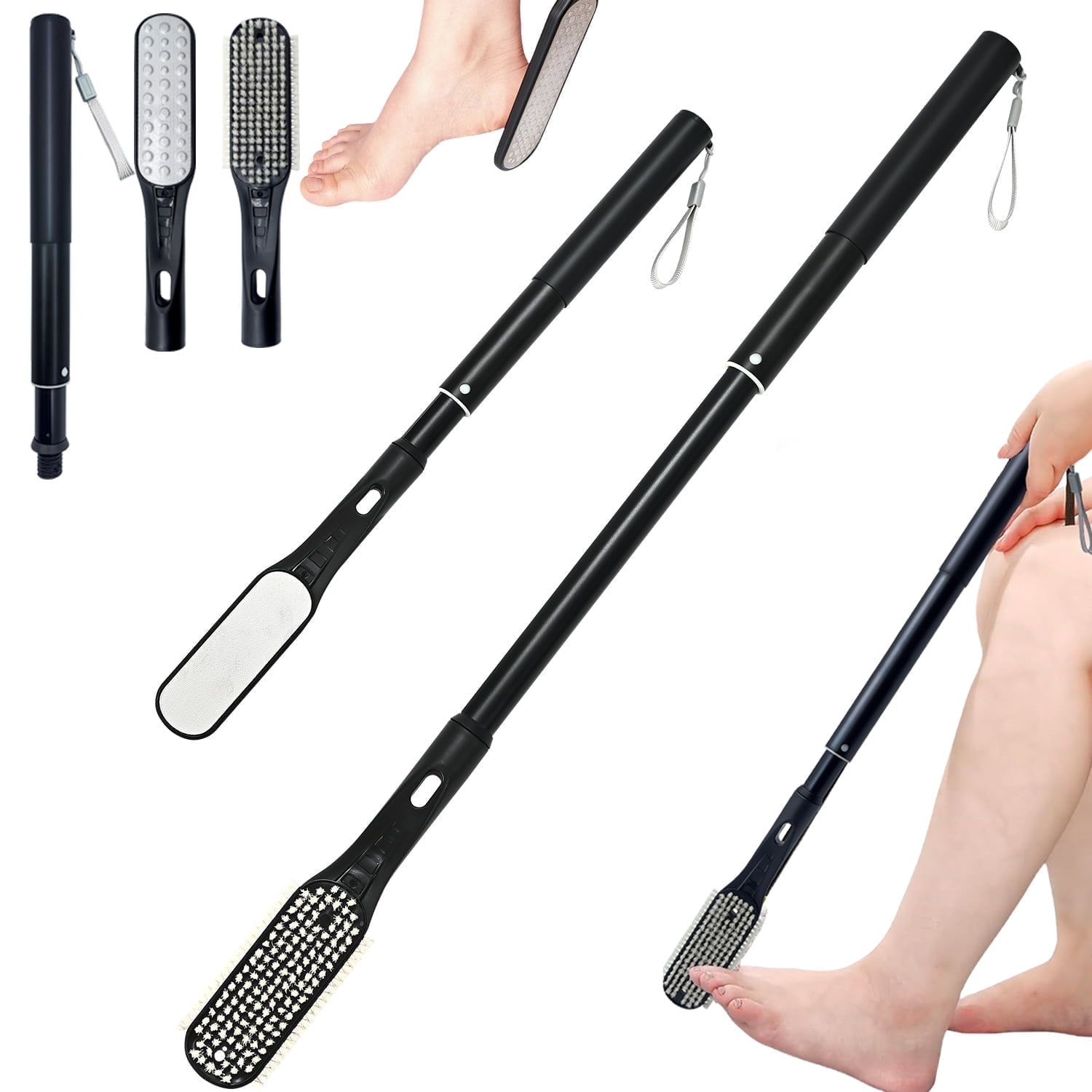 BTideas Toe Gap Cleaning Brush, 18.82"-25.98" Telescopic Long Handle ...