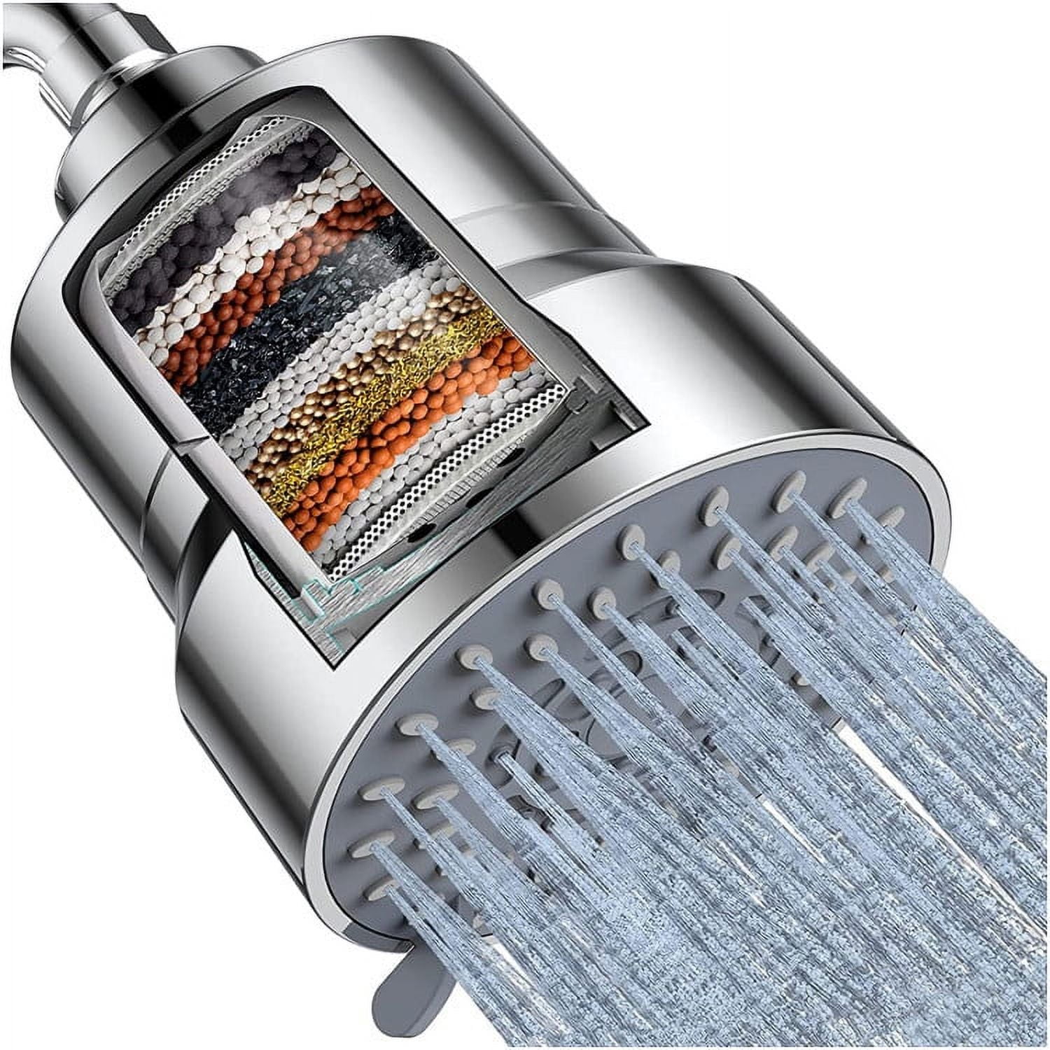 BTtideas High Pressure Filtered Shower Head, 2-in-1 20 Stage Shower ...