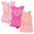 BTween 3-Pack Girls' Jumpsuits & Rompers - Sleeveless & Flutter Sleeve ...