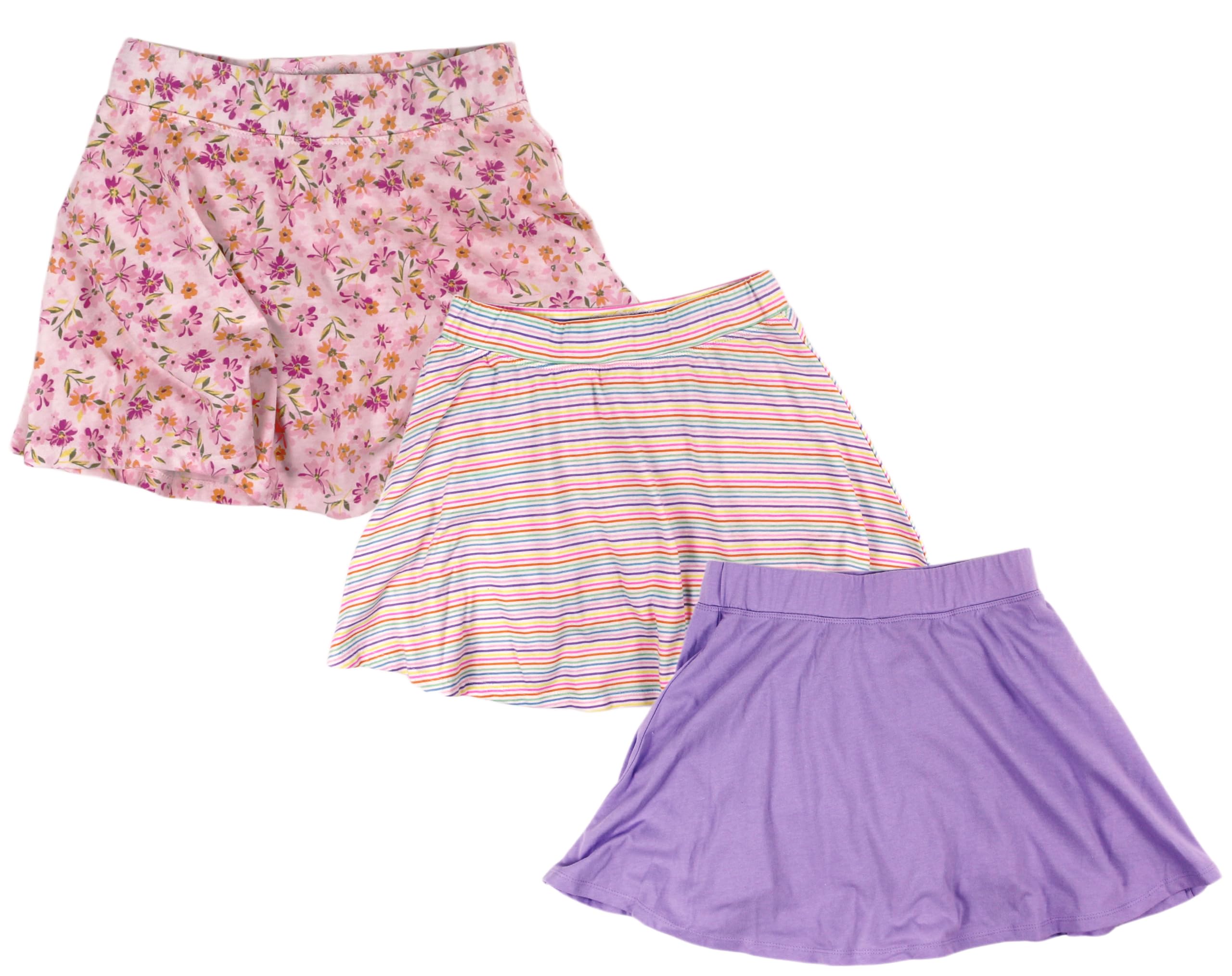 BTween 3 Pack Skorts for Girls - Kids Scooter Skirts - Skirt Layered ...