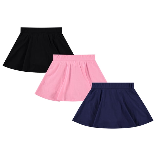 BTween 3 Pack Skorts for Girls - Kids Scooter Skirts - Skirt Layered ...