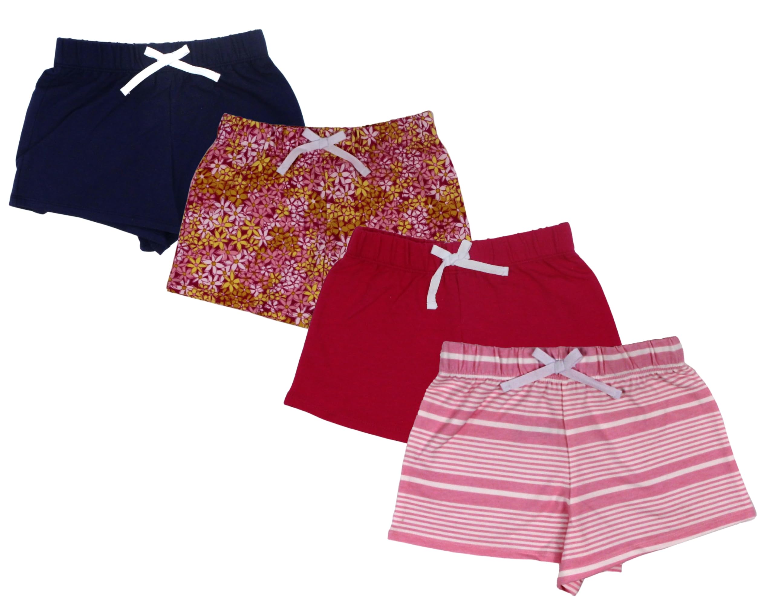BTween 4-Pack Girls Shorts - Cotton French Terry Shorts for Girls ...