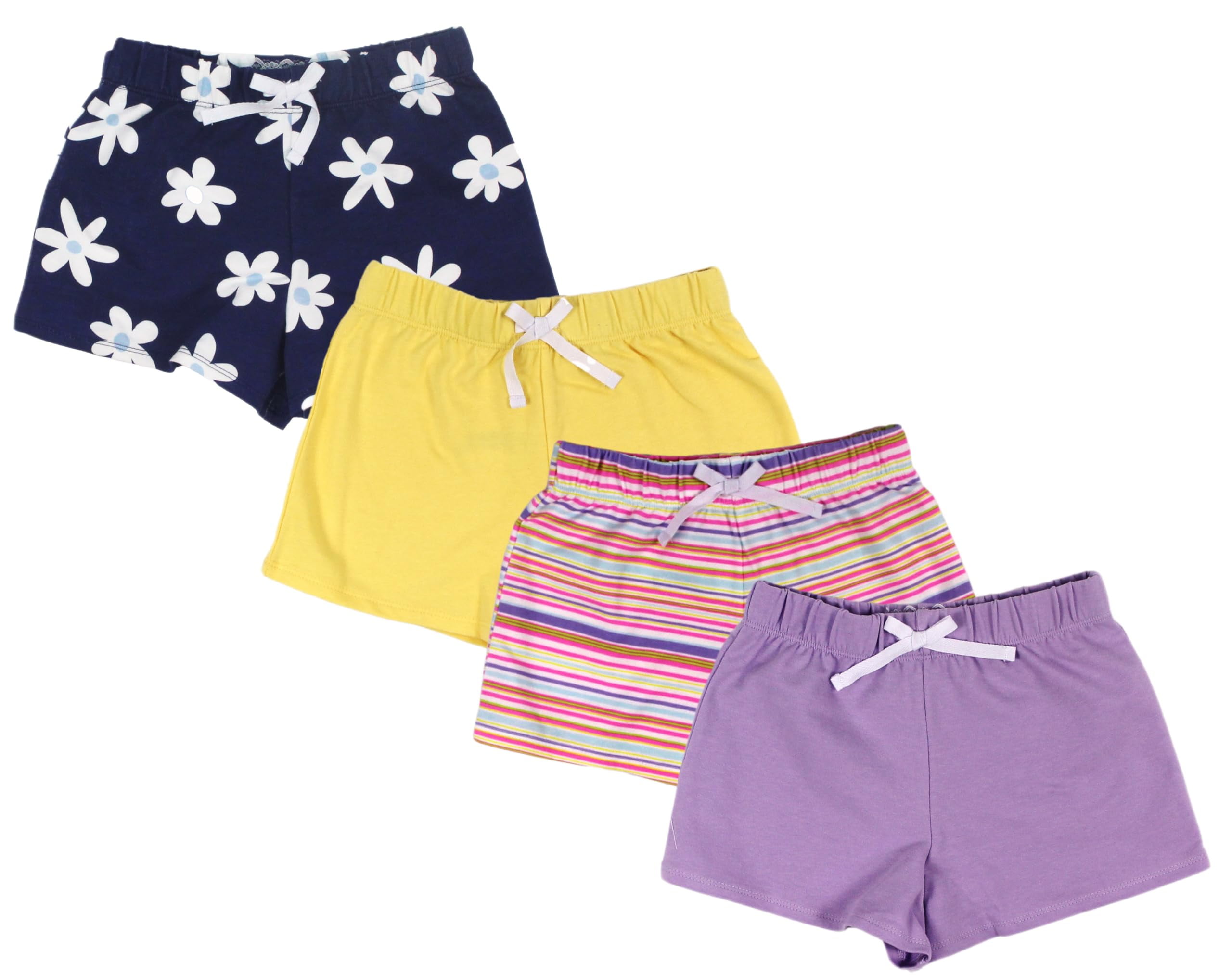 BTween 4-Pack Girls Shorts - Cotton French Terry Shorts for Girls ...