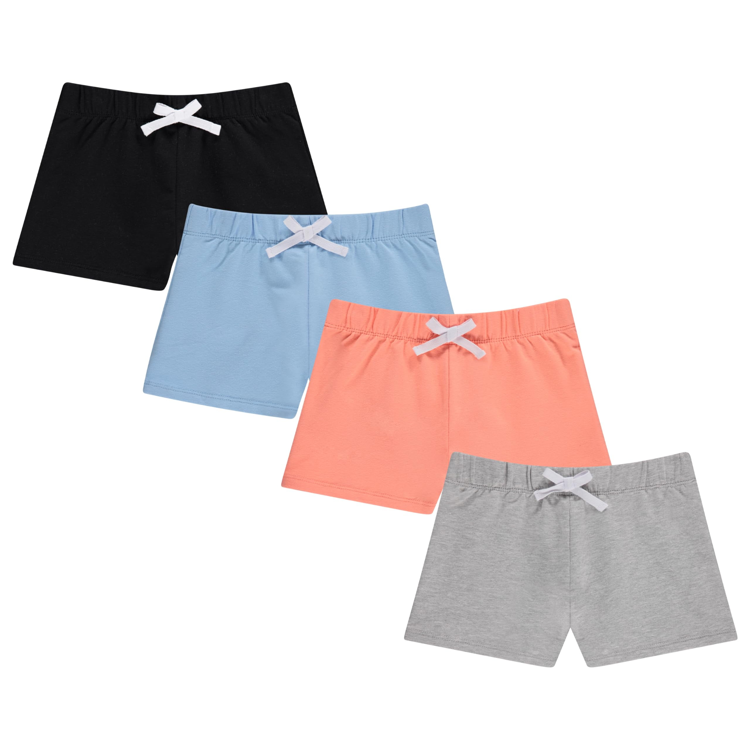 BTween 4-Pack Cotton French Terry Girls Shorts - Kids Summer Lounge and ...