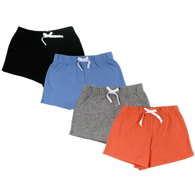 BTween 4-Pack Girls Shorts - Cotton French Terry Shorts for Girls ...