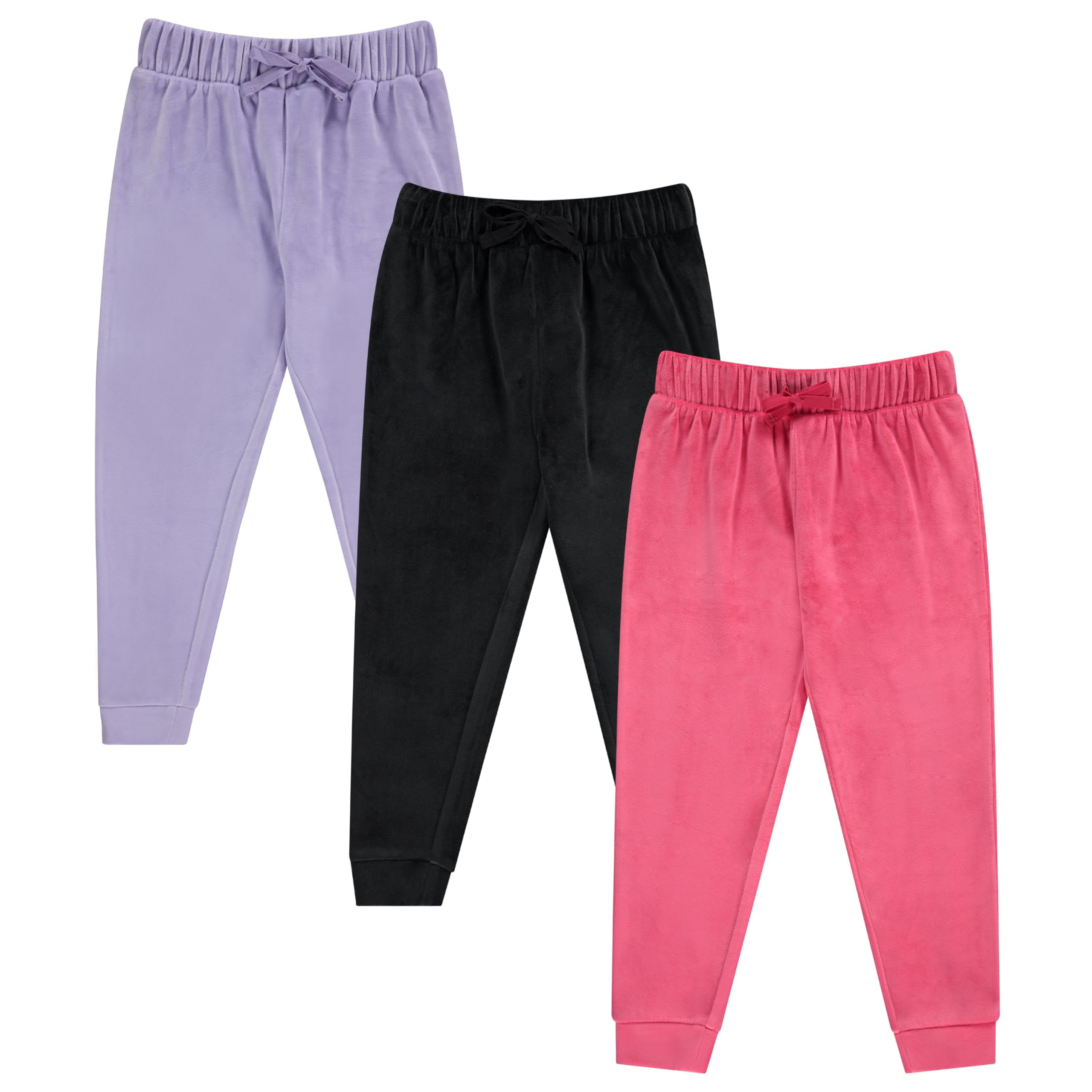 BTween Girl's 3-Pack Velour Jogger Pant Set - Solid, Tie Dye or Camo ...