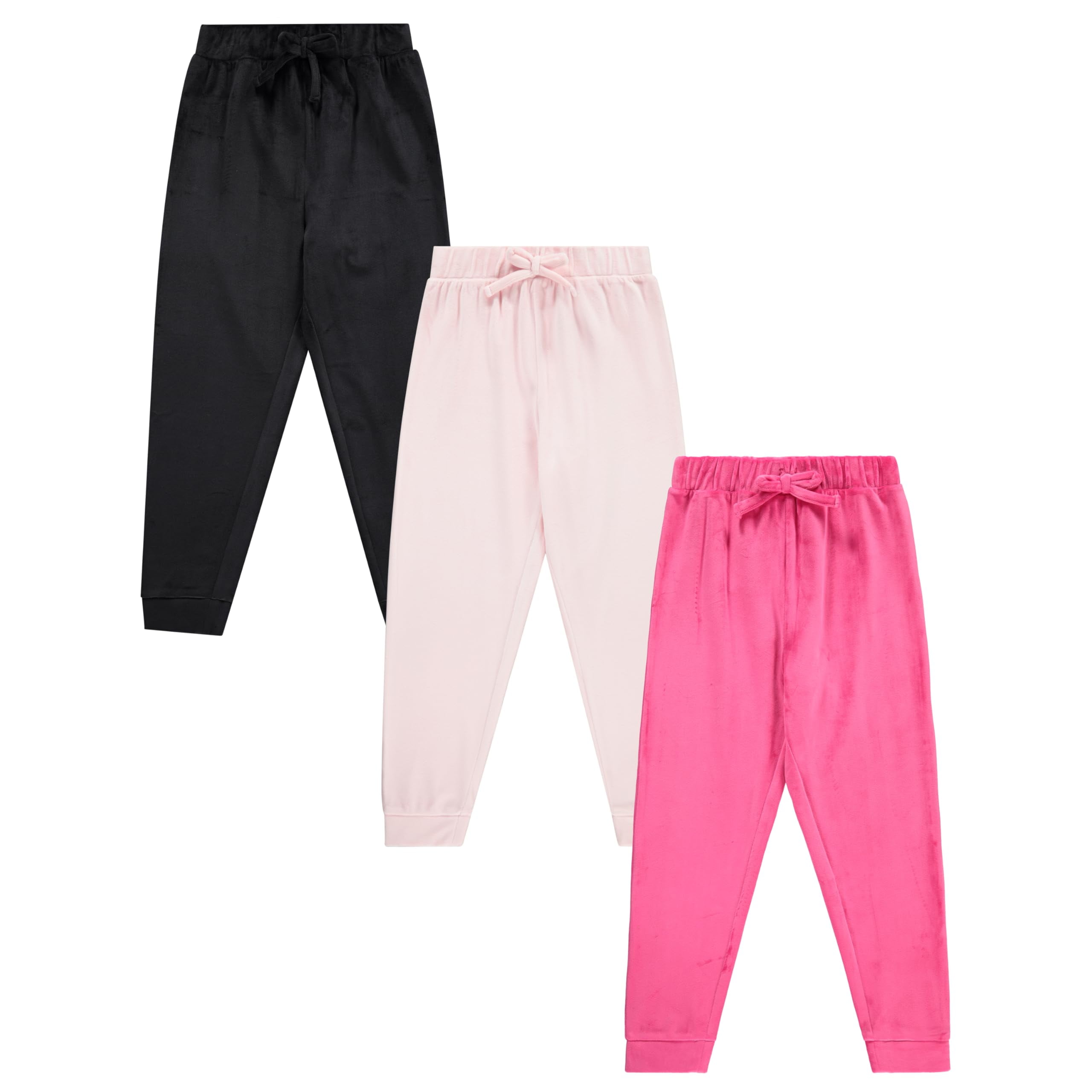 BTween Girls 3 Pack Velour Jogger Pant Set Solid, Tie Dye or Camo ...