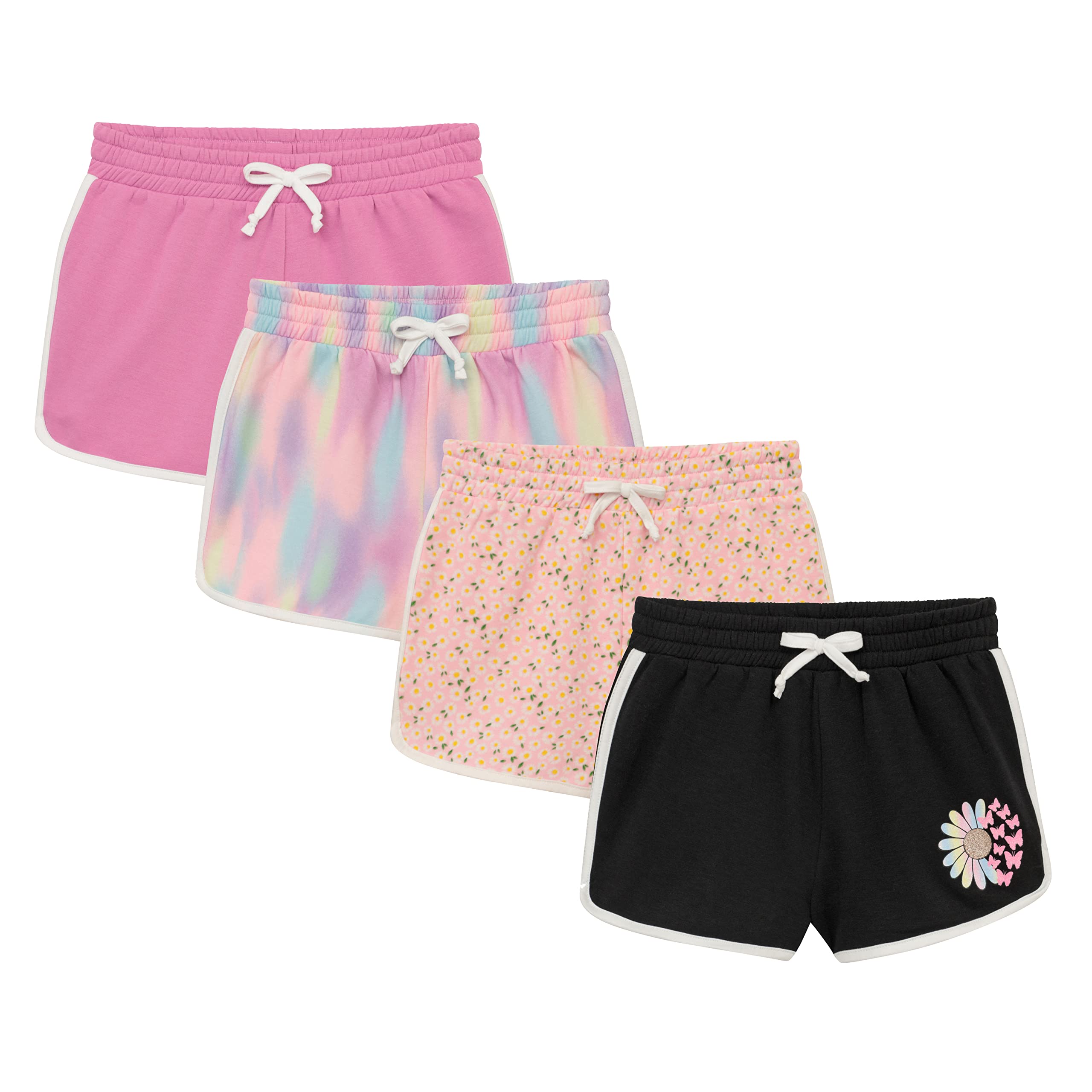 BTween Girls 4-Piece Active Performance Dolphin Shorts with Faux ...