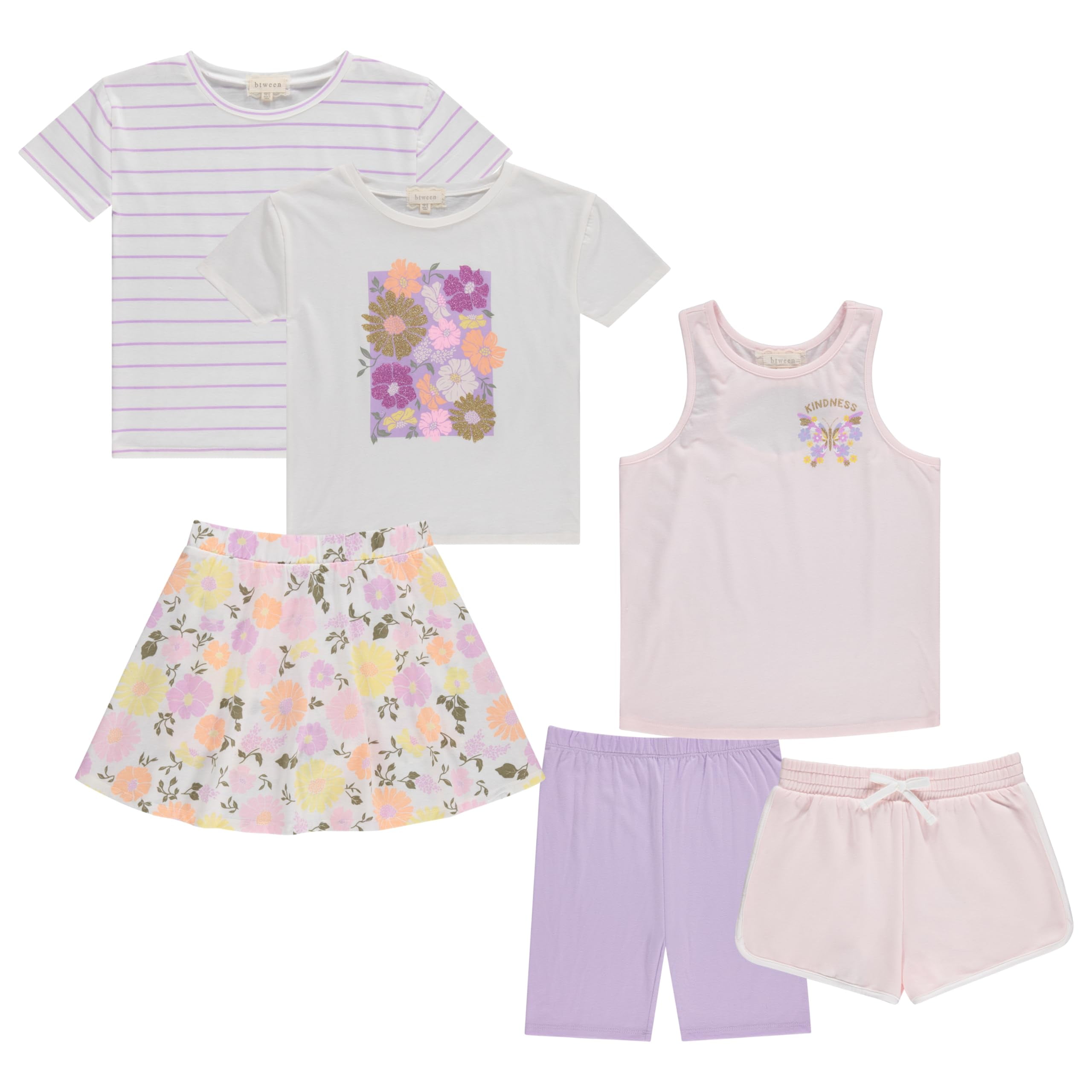 Btween Child Girls Casual Tank Tops, Flora, Size 4-5, 6-Pack - Walmart.com