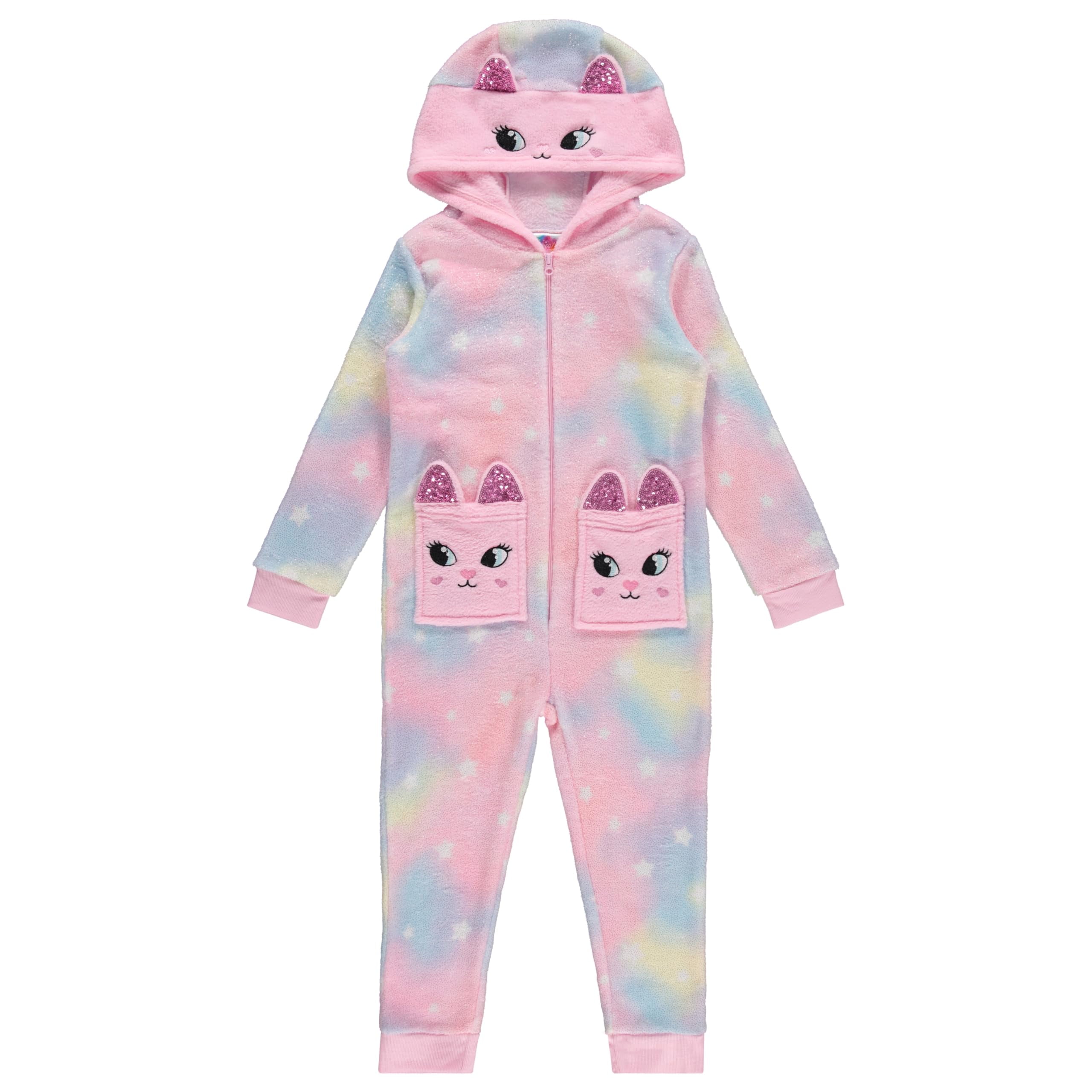 BTween Hooded Onesie PJs for Girls, STARS,10 - Walmart.com