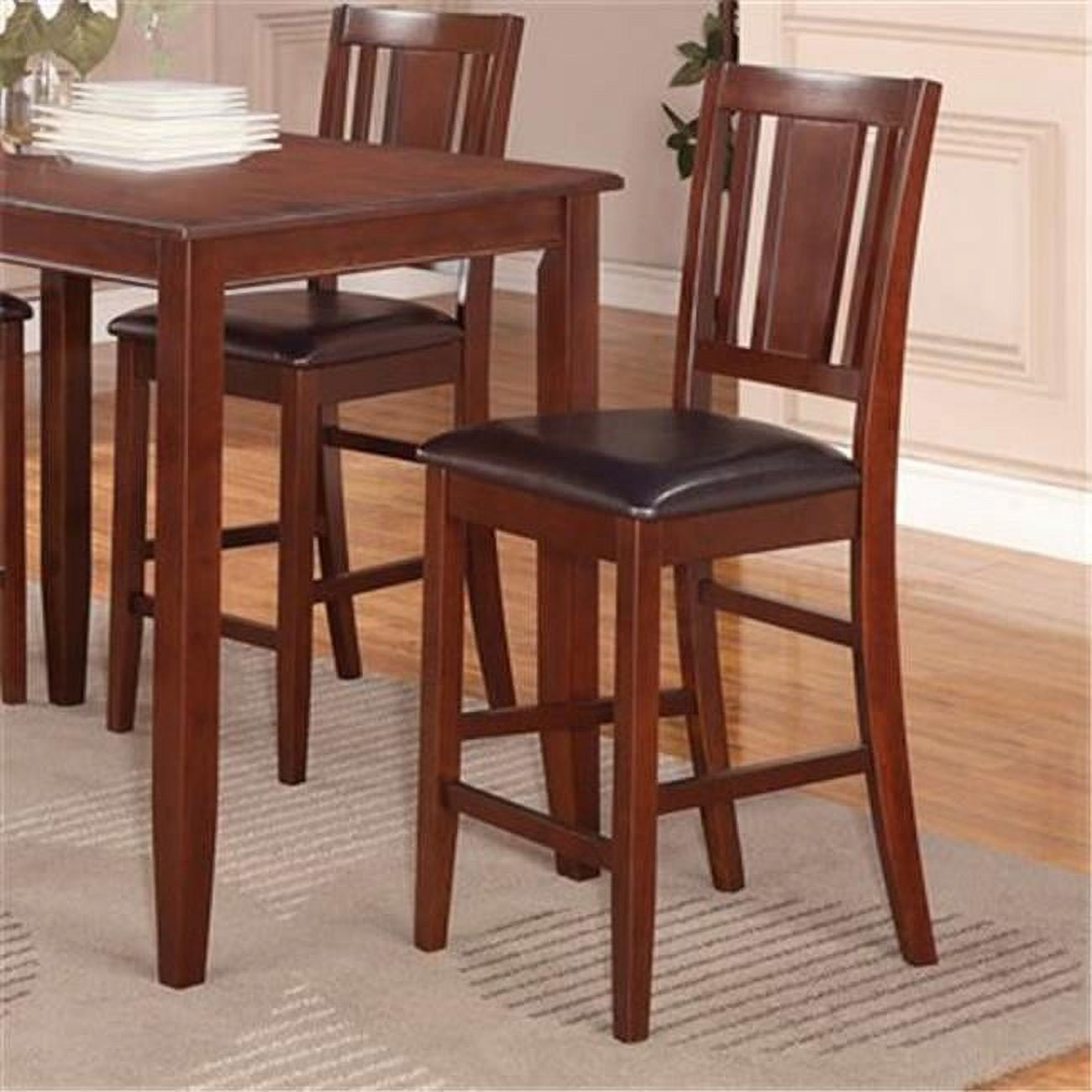 BU-LC-MAH Buckland Counter Height Chair with Faux Leather Upholstered ...