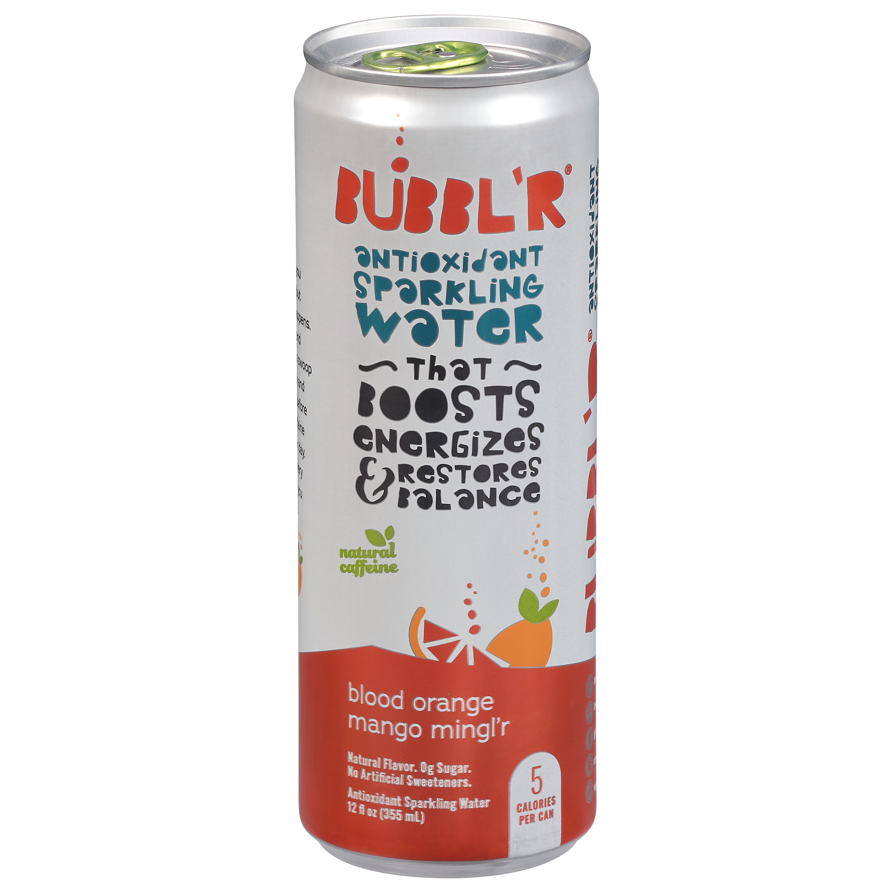 BUBBL'R Antioxidant Sparkling Water, blood orange mango mingl'r, 12 fl ...