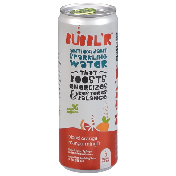 BUBBL'R Antioxidant Sparkling Water, blood orange mango mingl'r, 12 fl ...