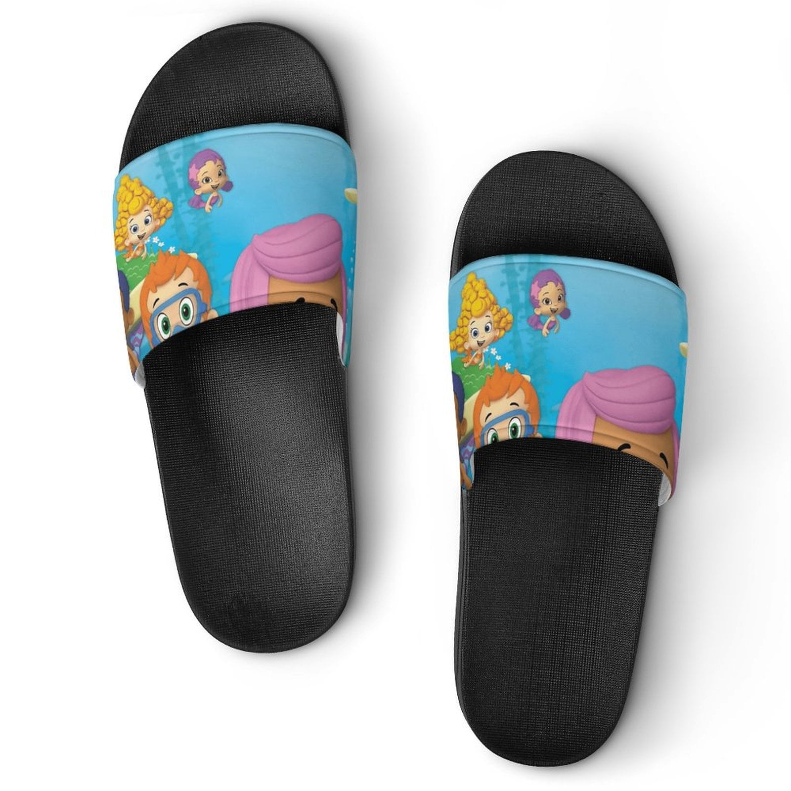 BUBBLE GUPPIES Boys Slide Sandals, Comfort Casual Pool Slide Outdoor ...