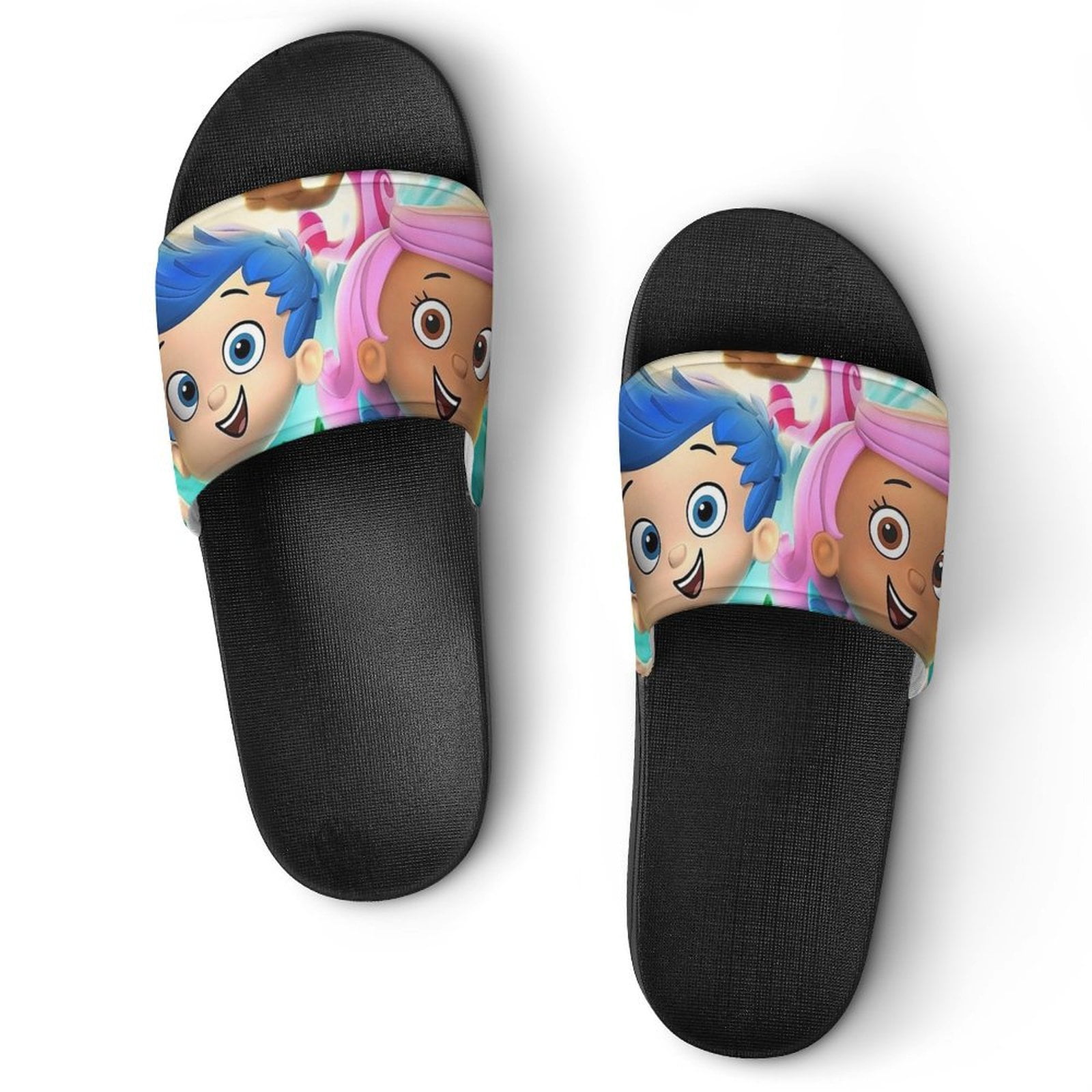 BUBBLE GUPPIES Boys Slide Sandals, Comfort Casual Pool Slide Outdoor ...