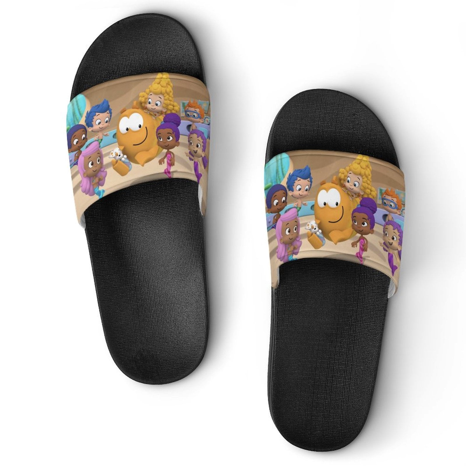 BUBBLE GUPPIES Boys Slide Sandals, Comfort Casual Pool Slide Outdoor ...