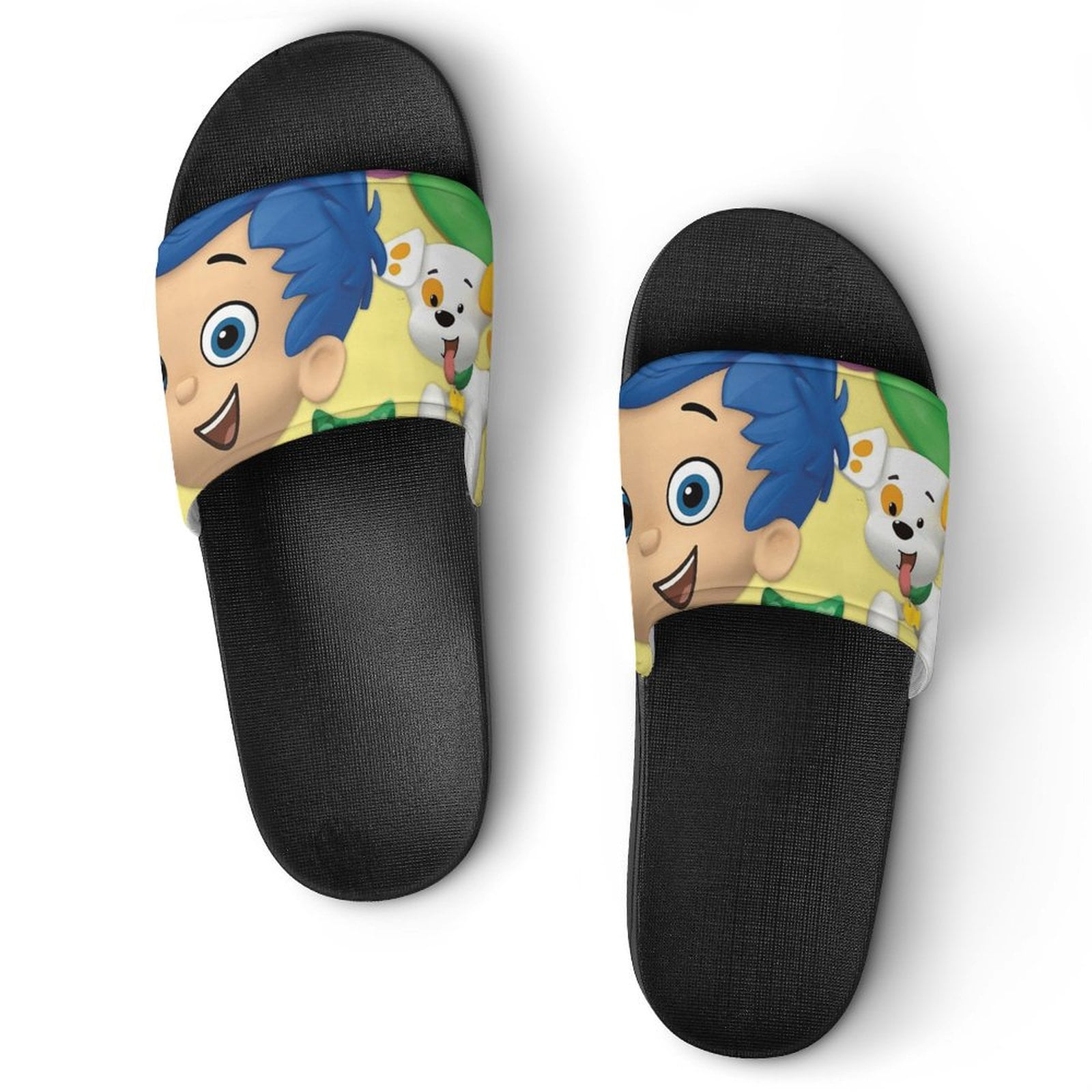 BUBBLE GUPPIES Boys Slide Sandals, Comfort Casual Pool Slide Outdoor ...
