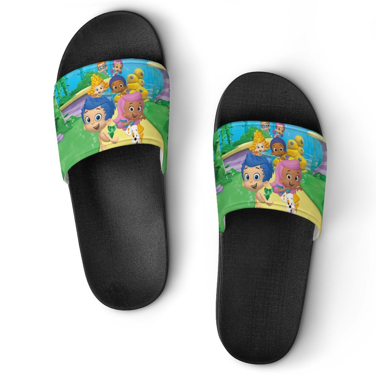 BUBBLE GUPPIES Boys Slide Sandals, Comfort Casual Pool Slide Outdoor ...