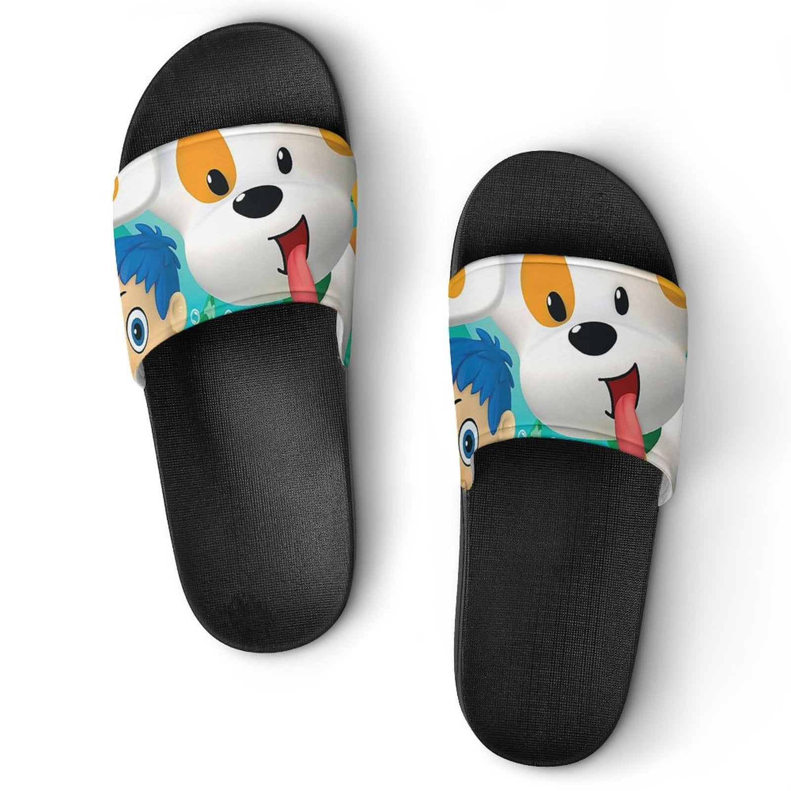 BUBBLE GUPPIES Boys Slide Sandals, Comfort Casual Pool Slide Outdoor ...