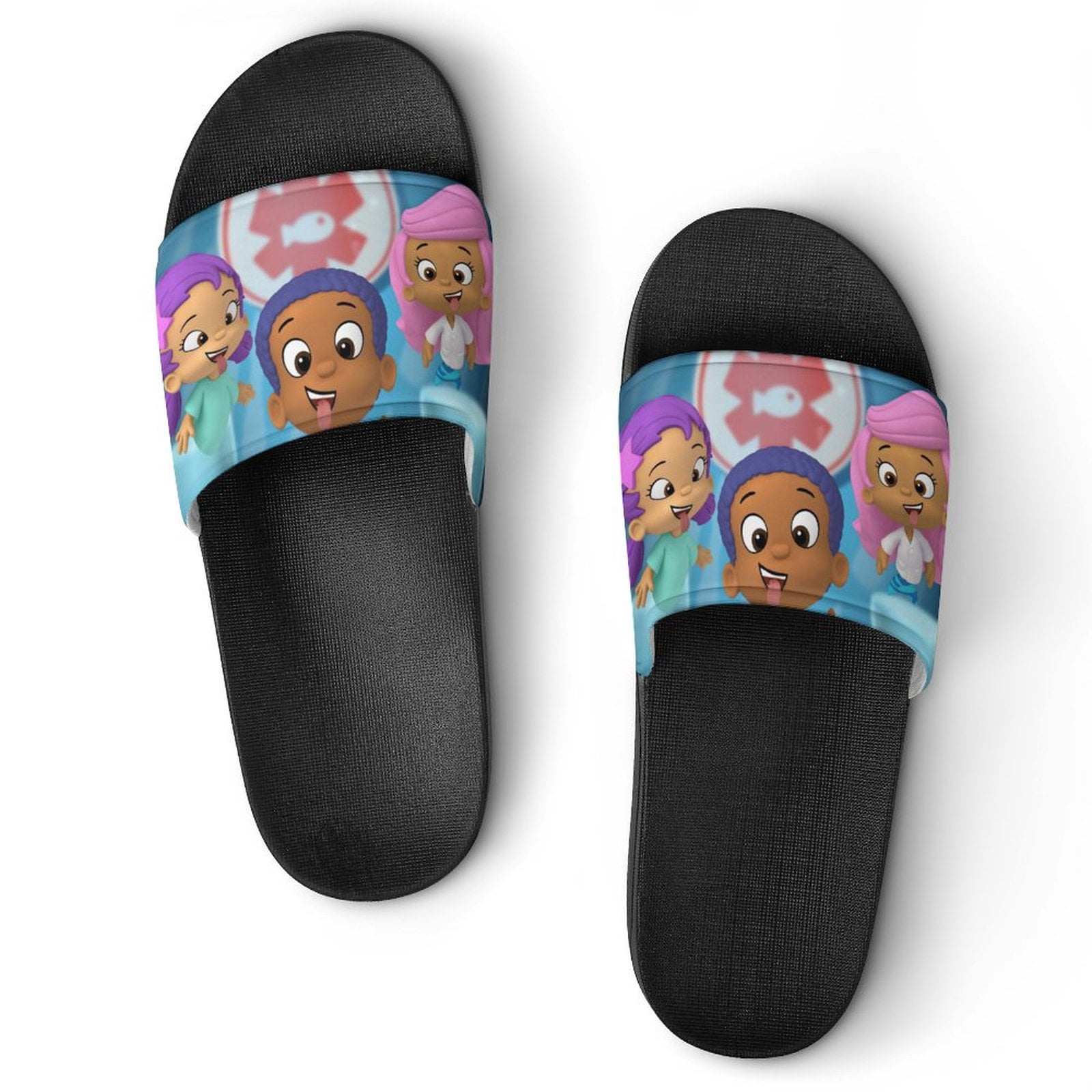 BUBBLE GUPPIES Boys Slide Sandals, Comfort Casual Pool Slide Outdoor ...