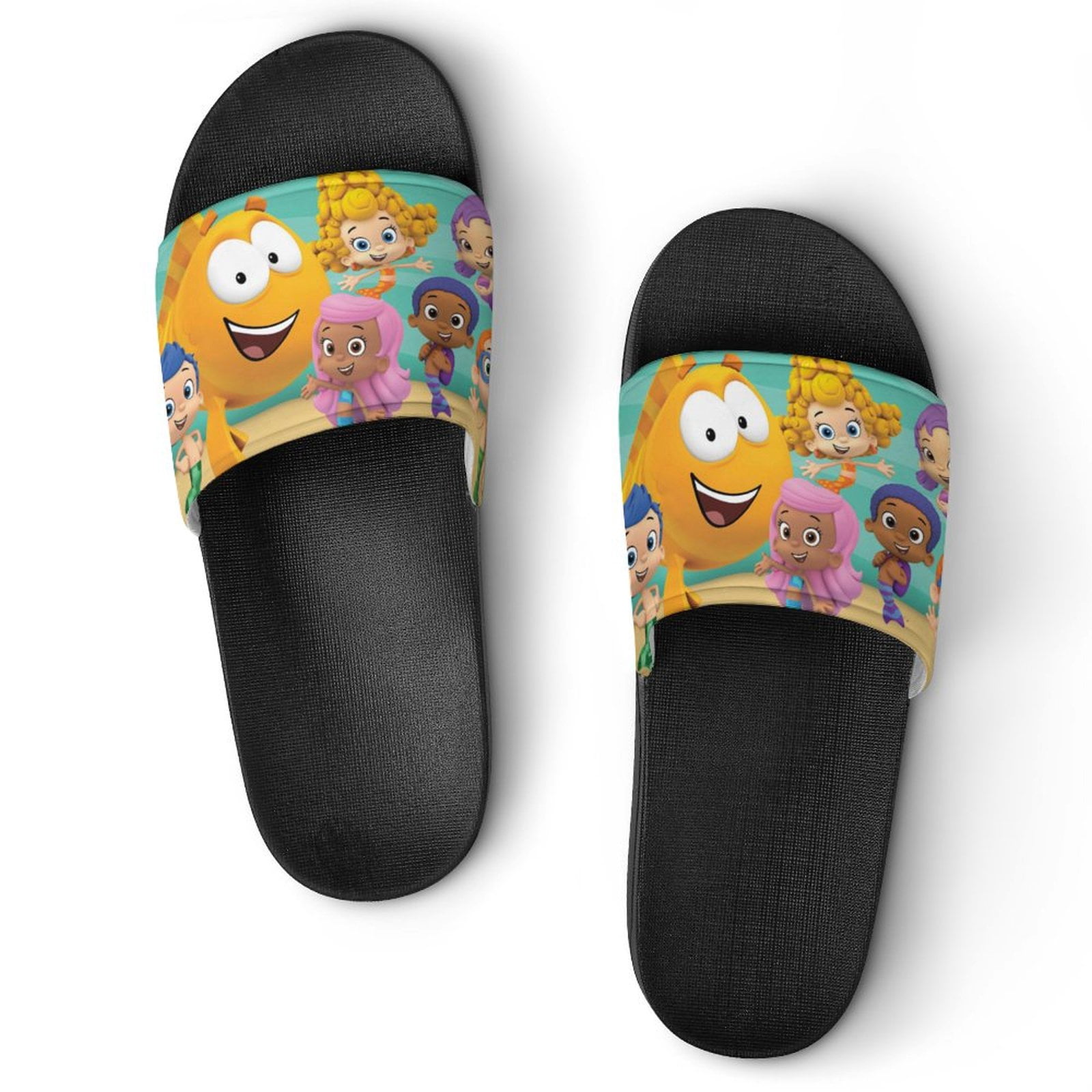 BUBBLE GUPPIES Boys Slide Sandals, Comfort Casual Pool Slide Outdoor ...